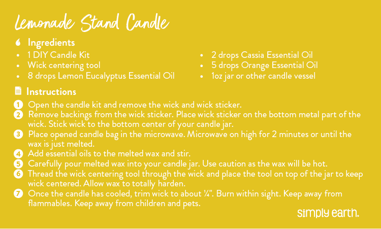 Simply EarthShop | Recipes | Lemonade Stand Candle Recipe