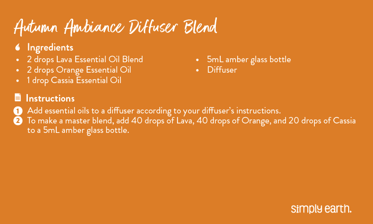 Simply EarthShop | Recipes | Autumn Ambience Diffuser Blend Recipe