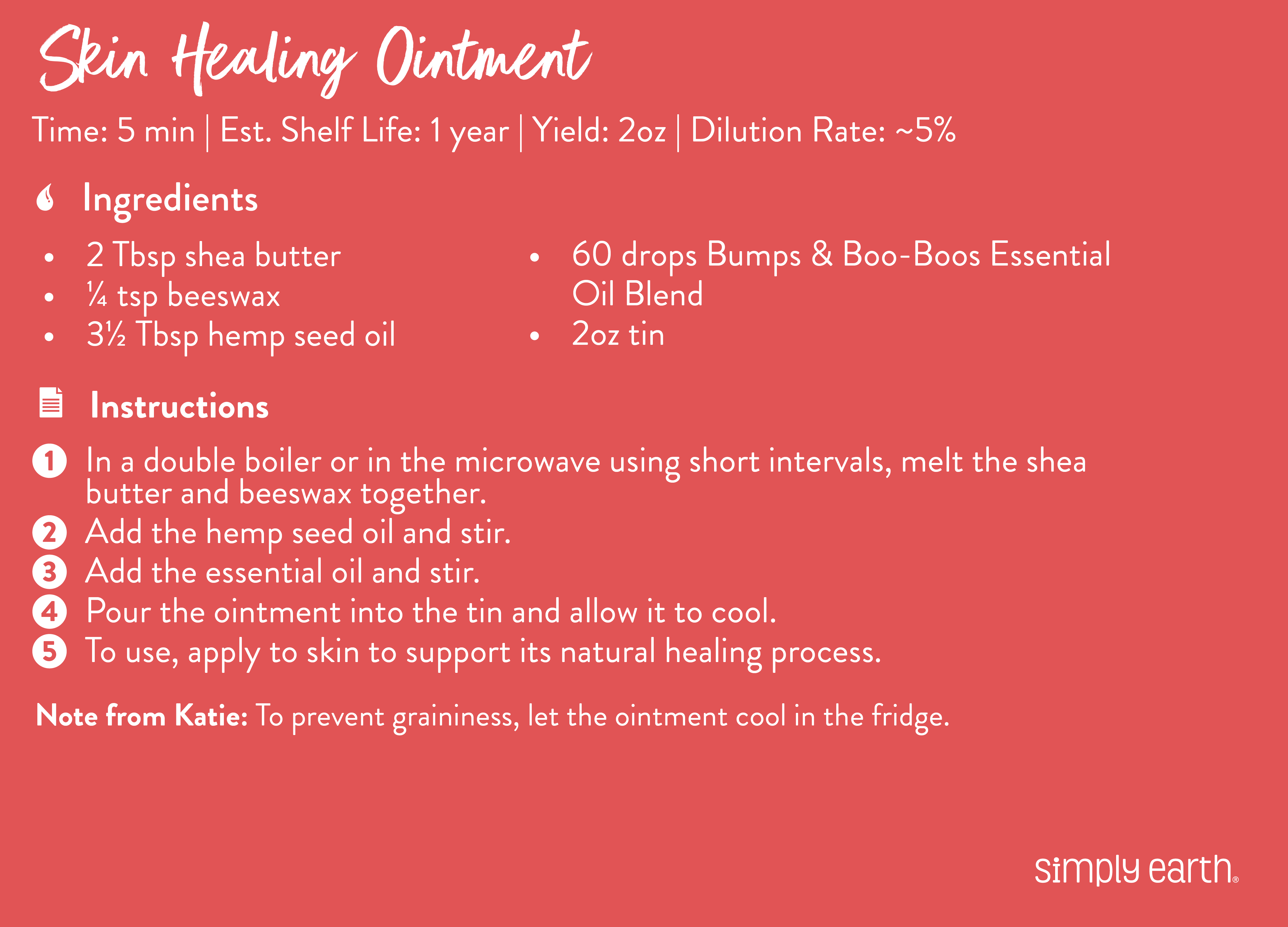 Simply EarthShop | Recipes | Skin Healing Ointment Recipe