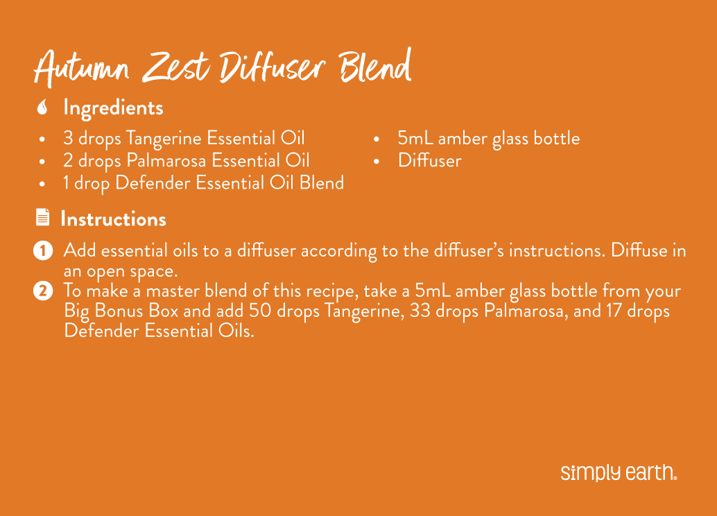 Simply EarthShop | Recipes | Autumn Zest Diffuser Blend Recipe