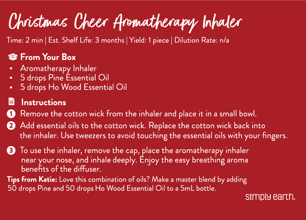 Simply EarthShop | Recipes | Christmas Cheer Aromatherapy Inhaler Recipe