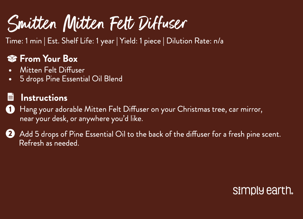 Simply EarthShop | Recipes | Smitten Mitten Felt Diffuser Recipe
