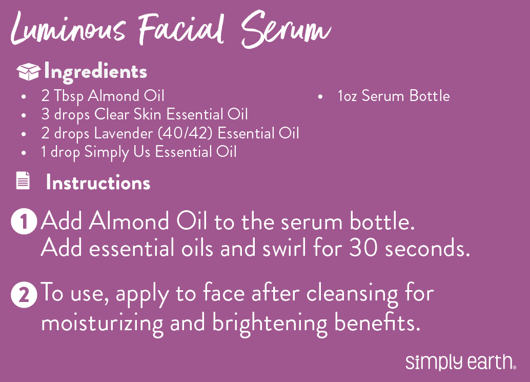 Simply EarthShop | Recipes | Luminous Facial Serum Recipe