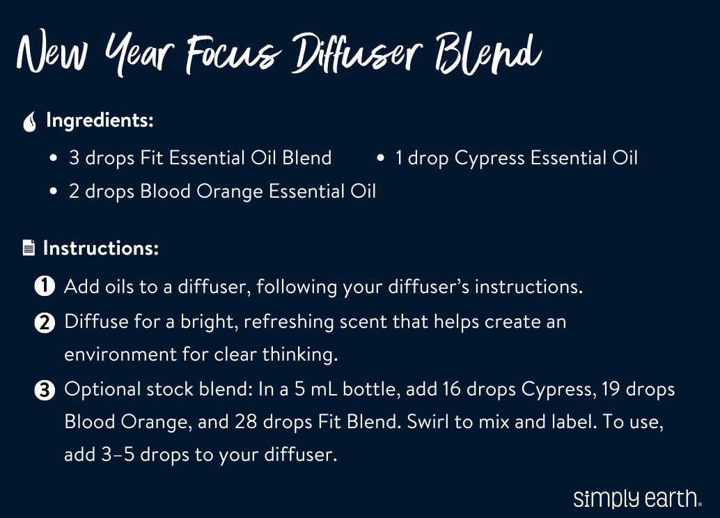 Simply EarthShop | Recipes | New Year Focus Diffuser Blend Recipe